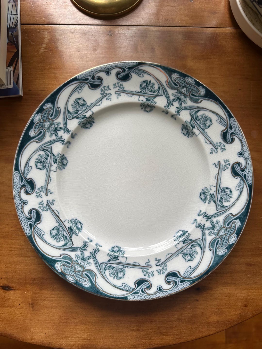 Set of 2 Antique Royal Staffordshire Pottery Burslem England Iris ...