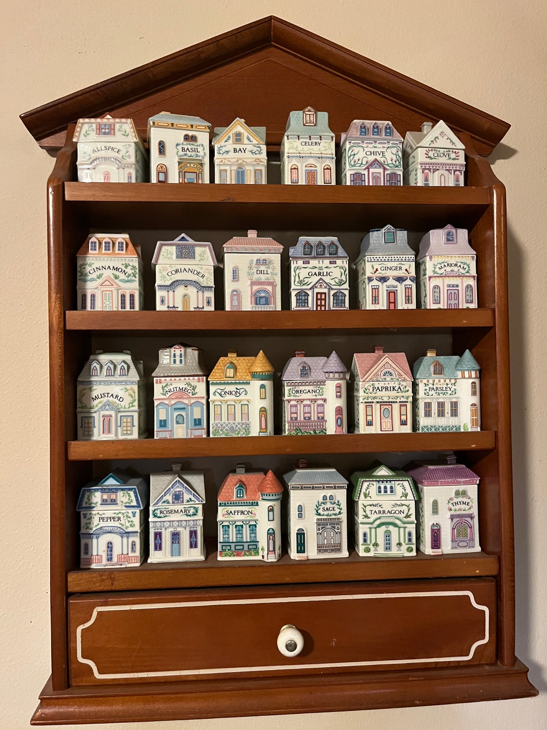 Lenox Spice Village, Complete Set With Rack, 1989, Ceramic, Collectible ... Lenox Spice Village, Complete Set With Rack, 1989, Ceramic, Collectible ...