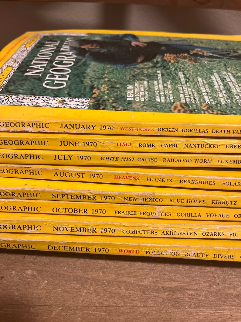 1970 National Geographic, Vintage Magazine, Various - Etsy