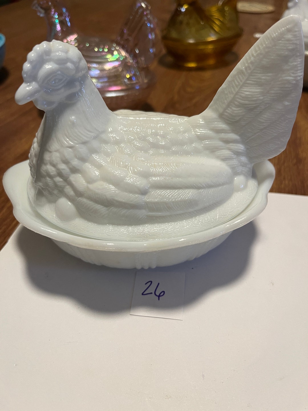 US Glass Hen on Nest, Milk Glass Chicken, Farmhouse Decor, Vintage ...