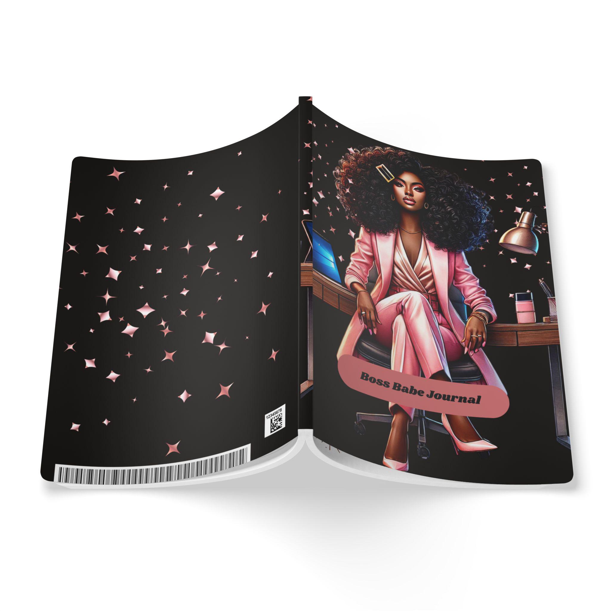 Melanin Boss Babe Journal | Pink Suit Woman, Inspirational Diary - Etsy