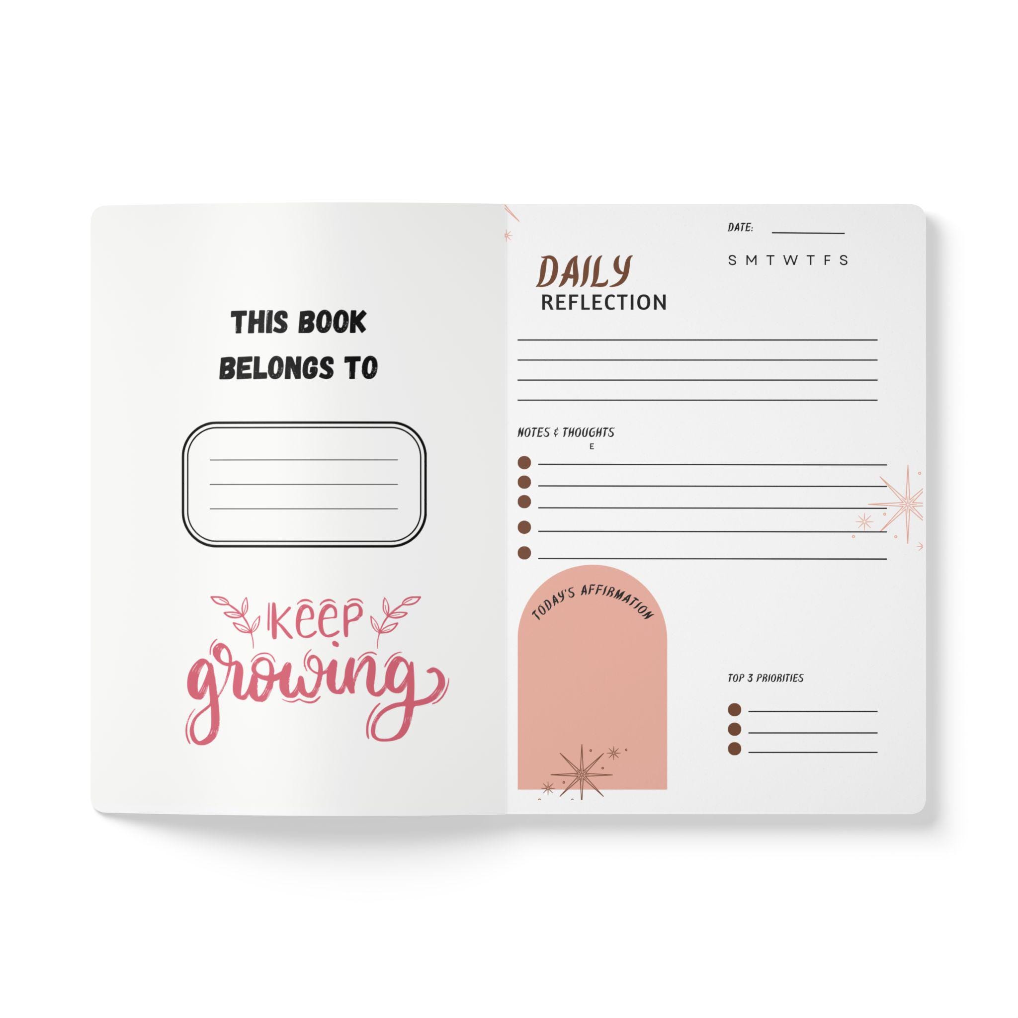 Melanin Boss Babe Journal | Pink Suit Woman, Inspirational Diary - Etsy