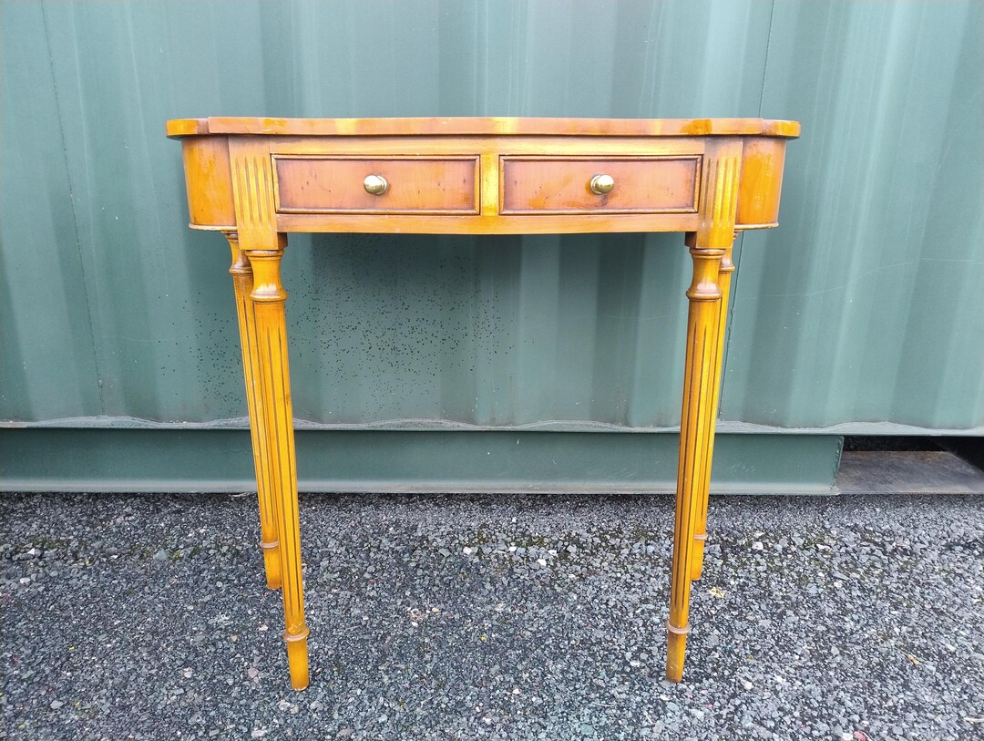 Antique Yew Console Table – Elegant Vintage Hall Table With Drawer - Etsy