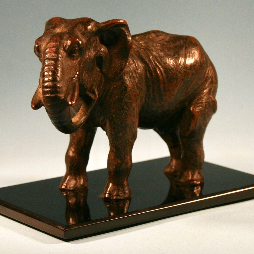 Little Metal Bronze Realistic Elephant Animal Sculpture Unique Rare ...