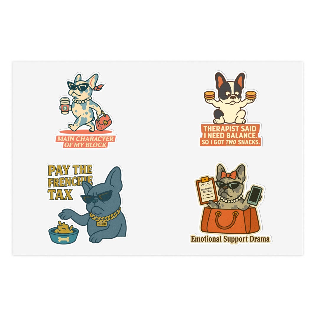 Funny French Bulldog Sticker Sheets: Meme Culture Decals - Etsy