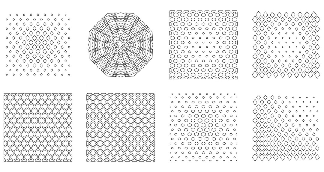 PACKAGE Hexagonal / Diamond Attractor Grids Svg Png Png for Vinyl ...