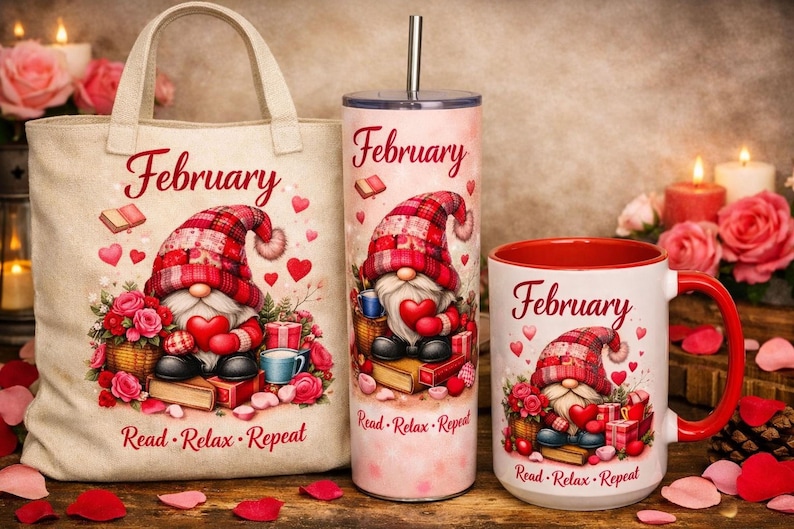 Personalized Birth Month Gnome Gift Set • Tote Bag, Skinny Tumbler ...