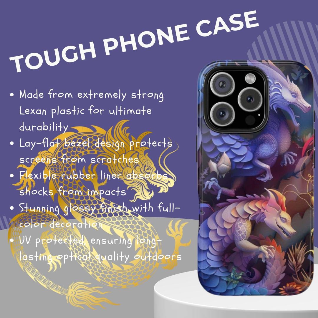 Chinese Dragon Tough Mobile Phone Case iPhone Samsung - Etsy