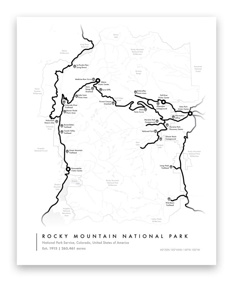 Rocky Mountain National Park Poster | Colorado Wall Art & Souvenir ...