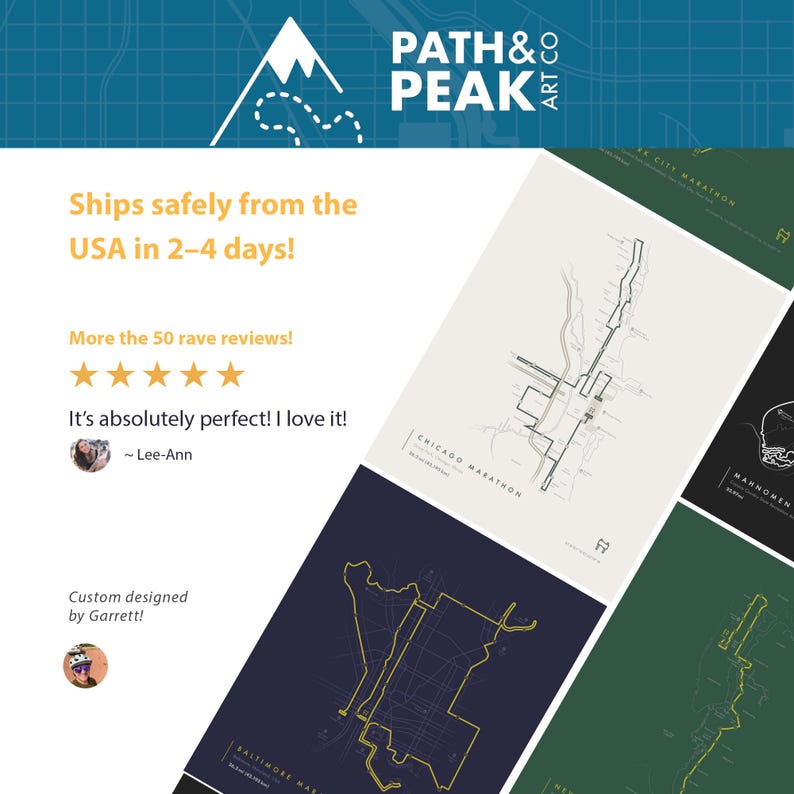 Houston Marathon Route Map Poster | Personalized Texas Running Wall Art ...