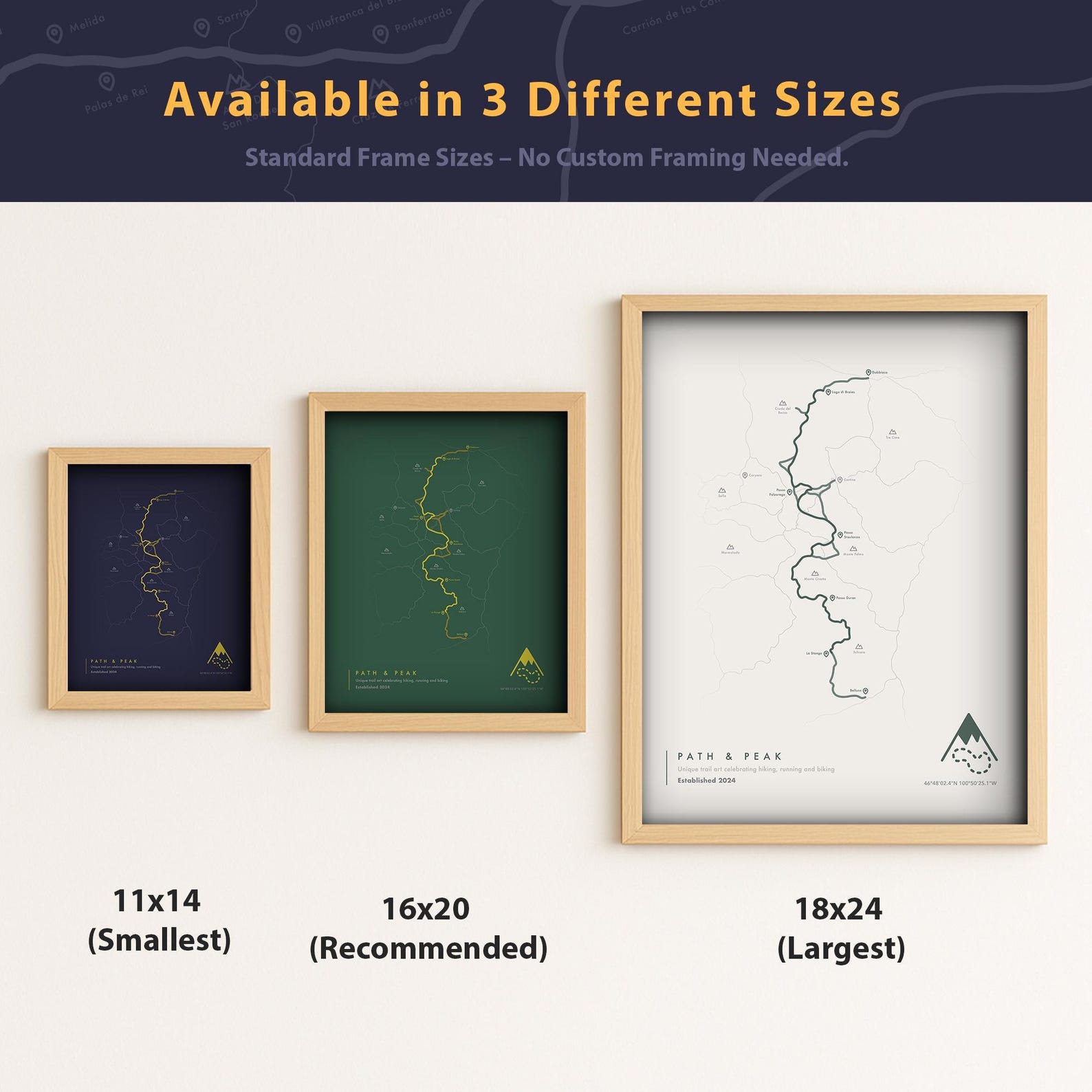 Lemosho Route Map | Personalized Kilimanjaro Hiking Poster, Trail Map ...