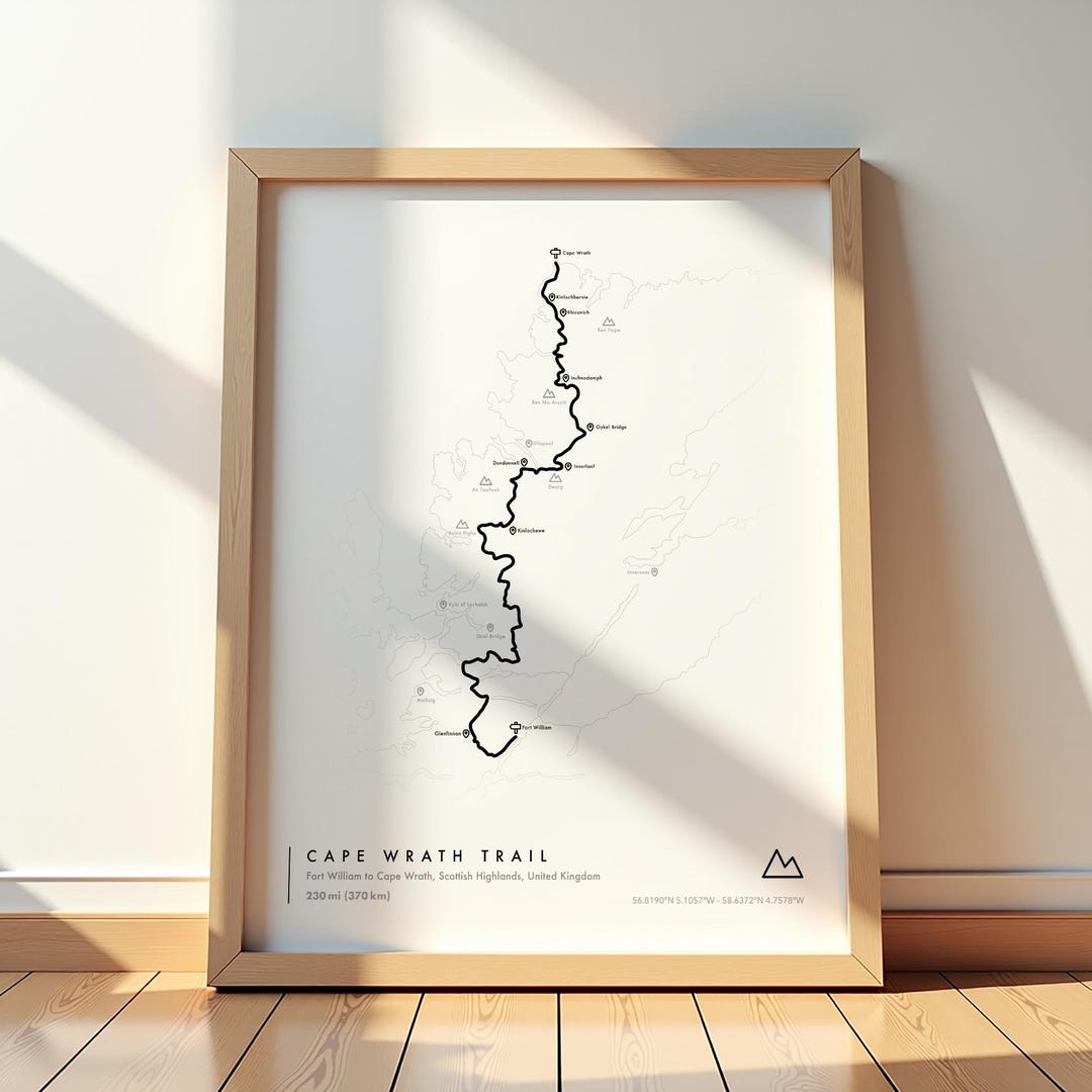 Cape Wrath Trail Map | Unique Wall Art Poster for Hiking UK | Relive ...