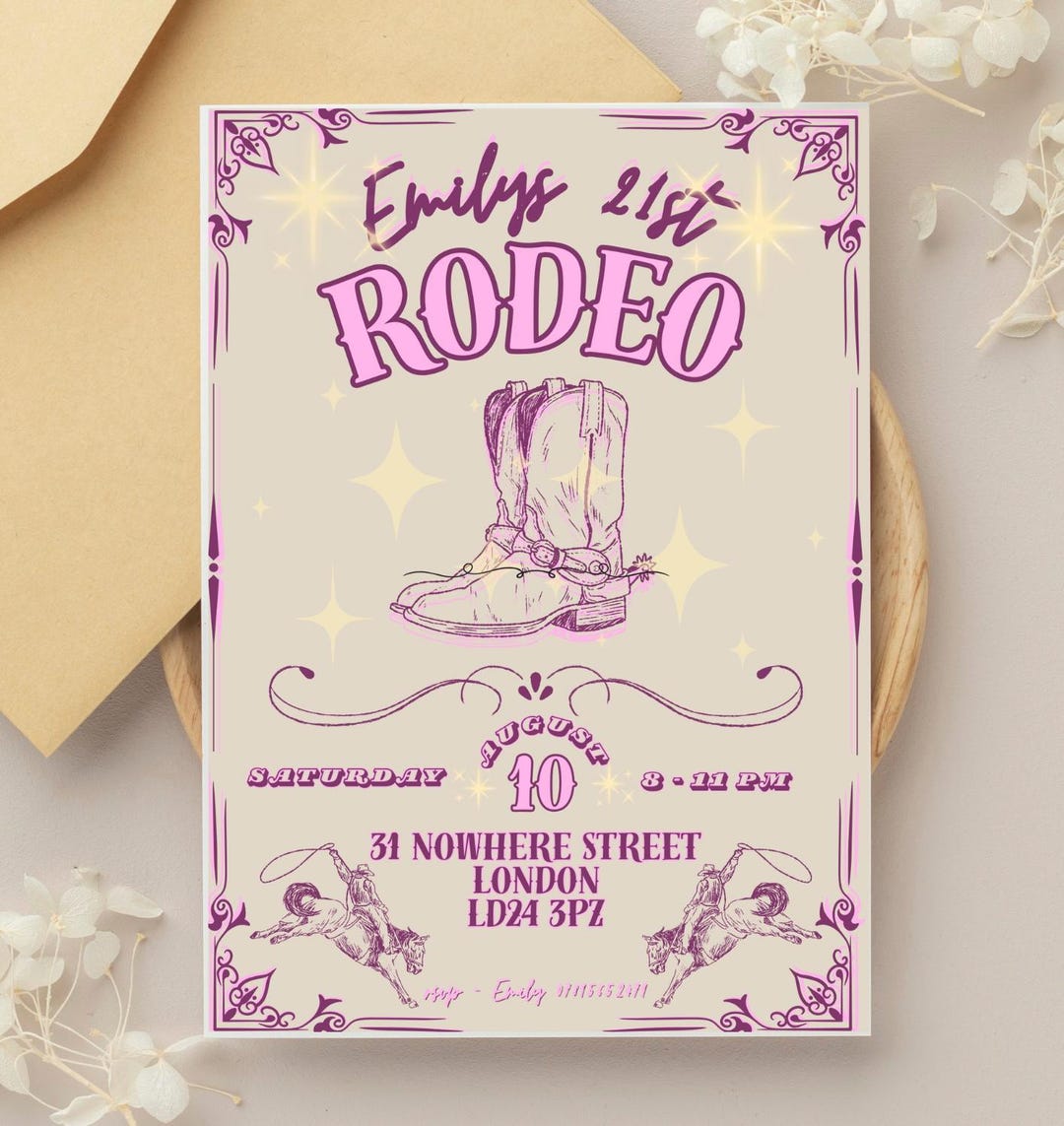 EDITABLE Cowboy Theme Birthday Invitation, Printable Template Instant ...