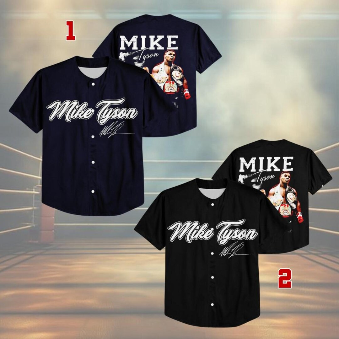 Mike Tyson Boxing Baseball Jersey, Tyson Baseball Shirt, 3D Baseball ...