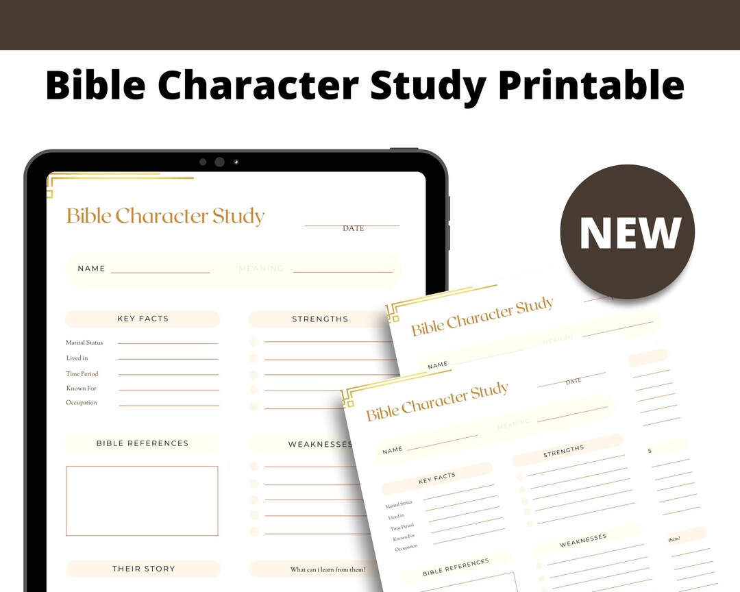 Bible Study Character Journal Bible Study Notebook Daily Bible Journal ...