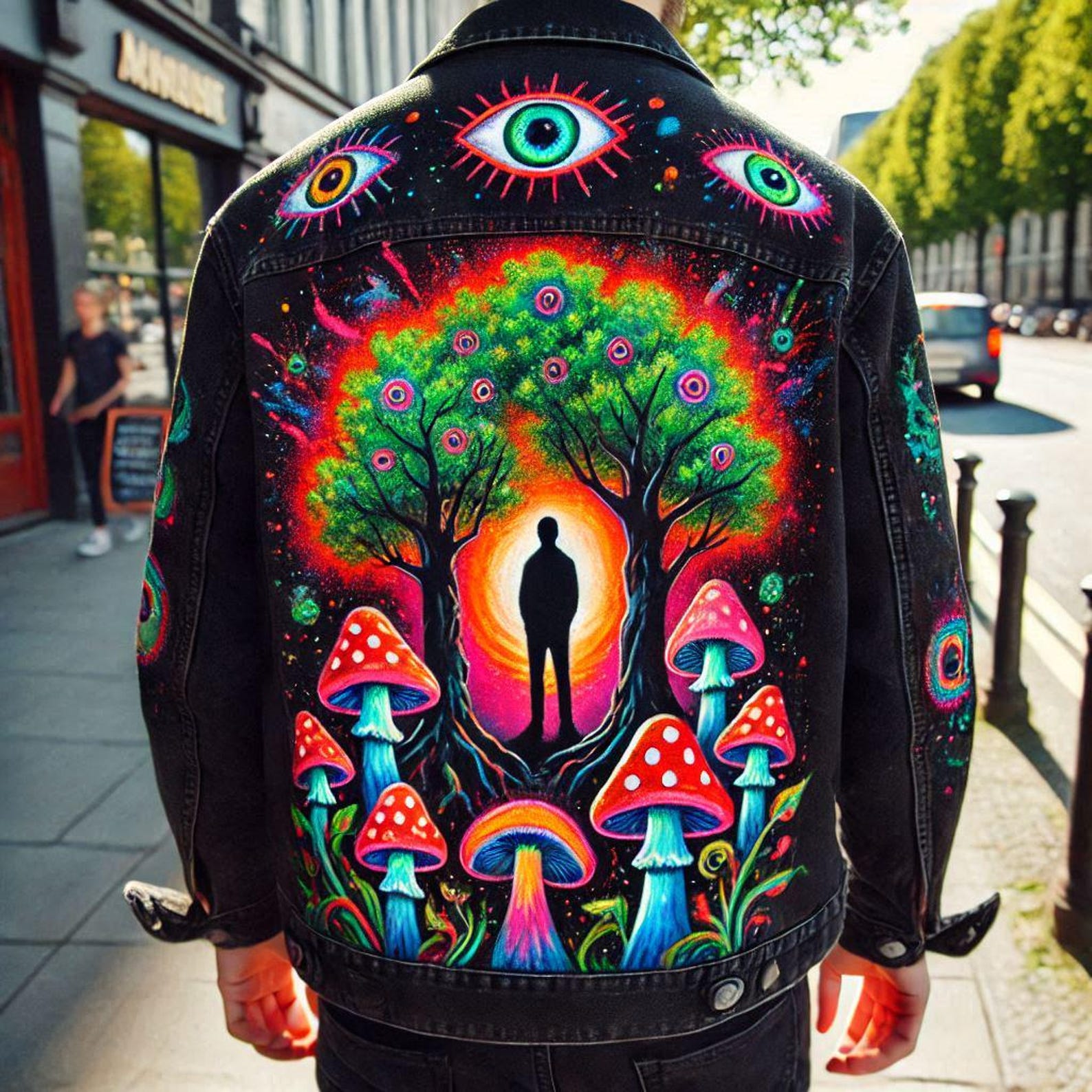 Hand Painted Custom Jacket Made to Order, Painted Denim Jacket ...