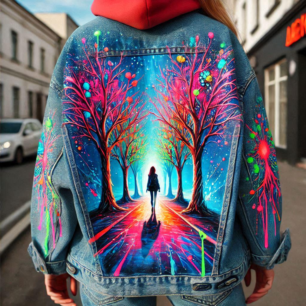 Hand-painted Custom Denim Jacket: Personalized Art Clothing - Etsy