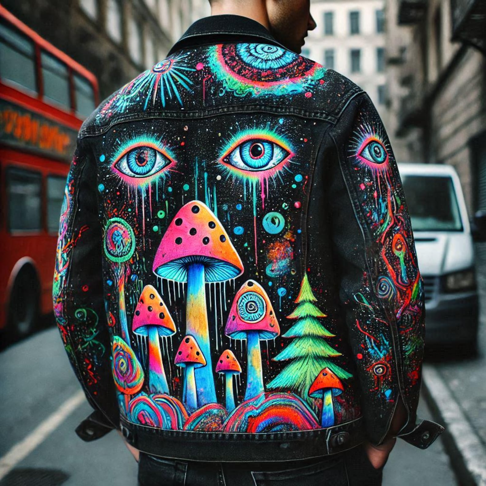 Hand Painted Custom Jacket Made to Order, Painted Denim Jacket ...