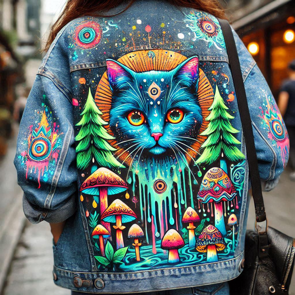 Hand-painted Custom Denim Jacket: Personalized Art Clothing - Etsy