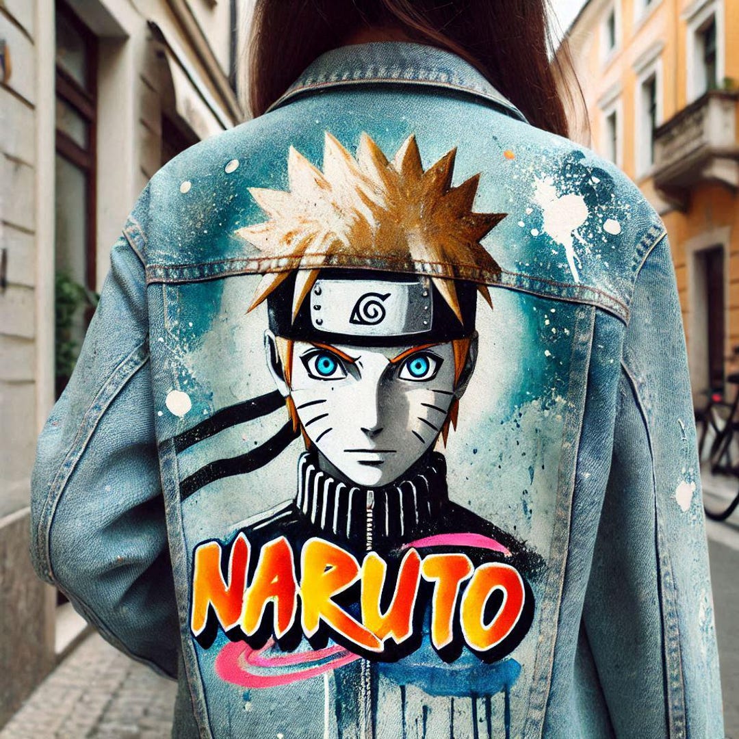Hand Painted Denim Anime Jacket, Art Custom Personalized Jacket, Unique ...