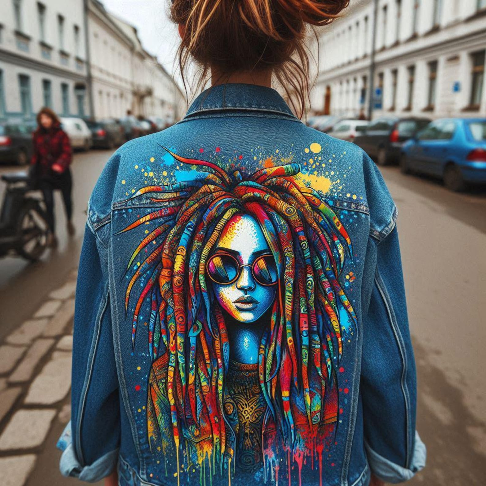 Hand-painted Hippie Denim Jacket: Custom Boho Festival Wear - Etsy