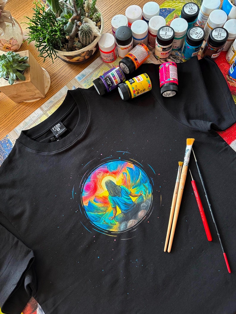 Hand-painted Custom T-shirt: Personalized Design Painted Clothing - Etsy