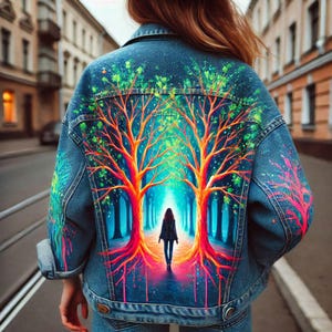 Hand Painted Custom Jacket Made to Order, Painted Denim Jacket ...