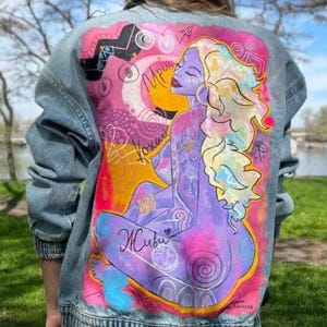 Personalized Denim Jacket, Art Custom Hand Painted Jacket With Patches ...