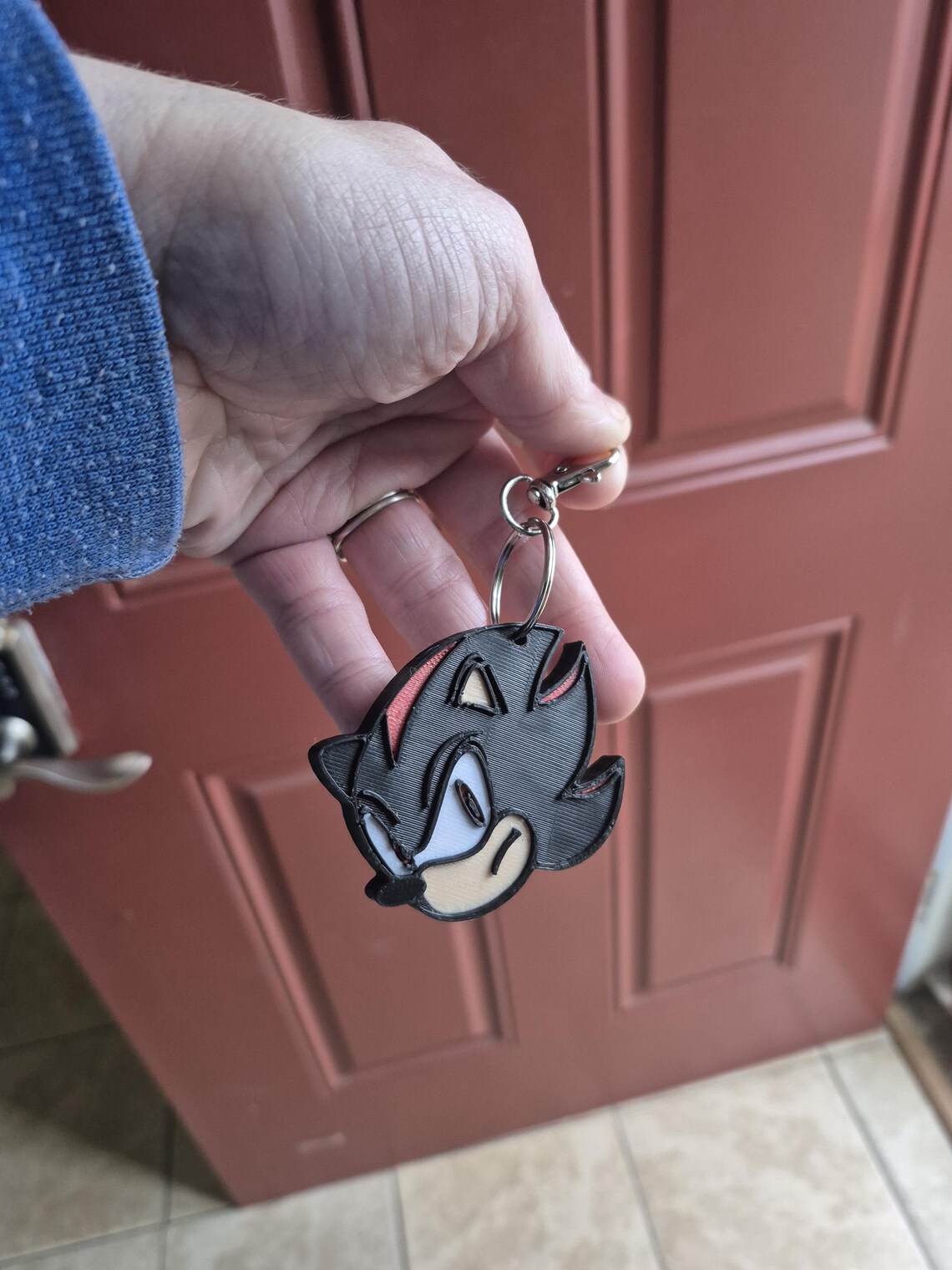 3D Printed Shadow the Hedgehog Keychain - Etsy