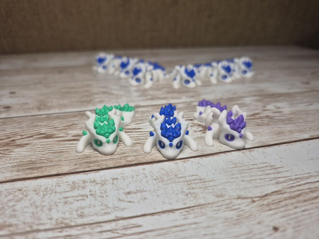 Set of 7 | Mini Dragons 3D Printed Fidgets - Etsy