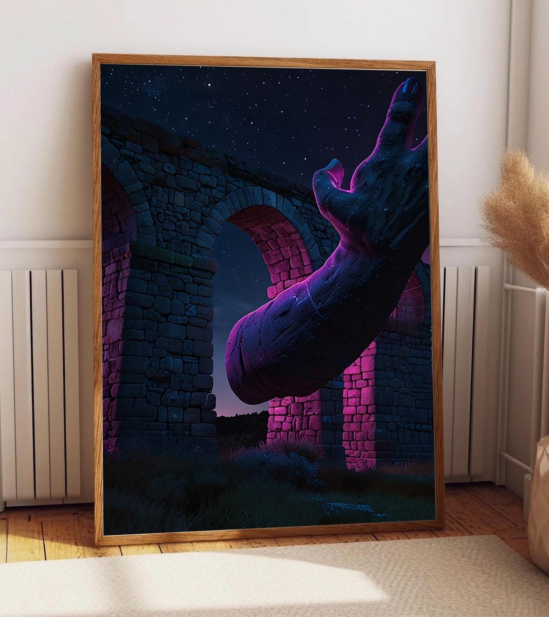 Mythological Hand Under Ancient Bridge Digital Art - Fantasy Poster ...