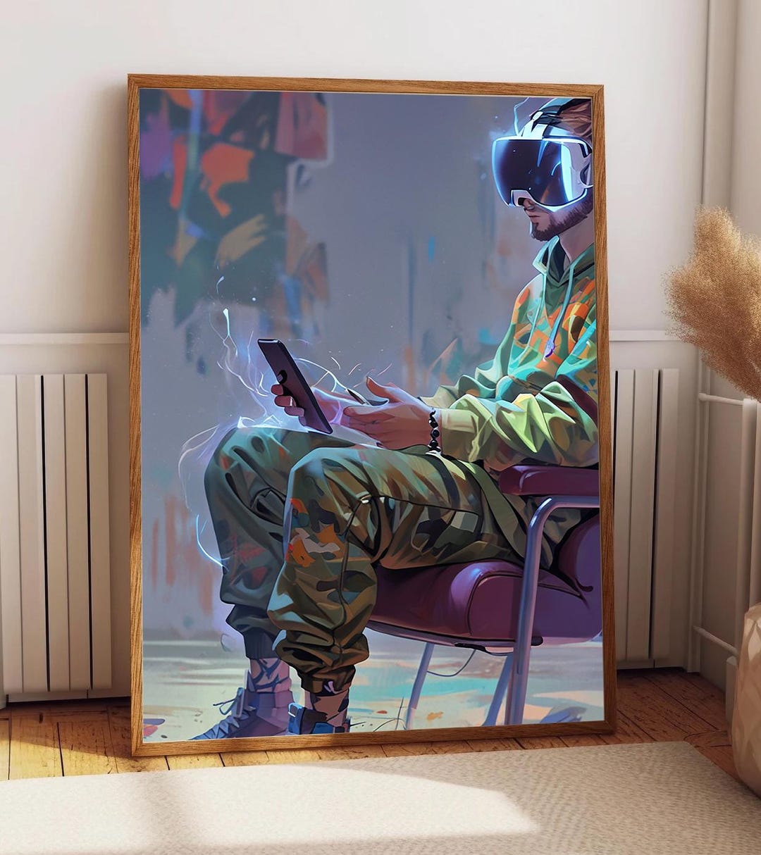 Human and Tech Fusion Psychedelic Art - Digital File, Futuristic ...