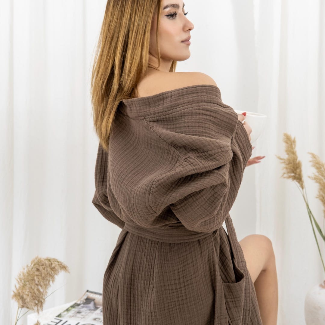 Turkish Cotton Muslin Kimono Robe, Morning Robe, Dressing Gown ...