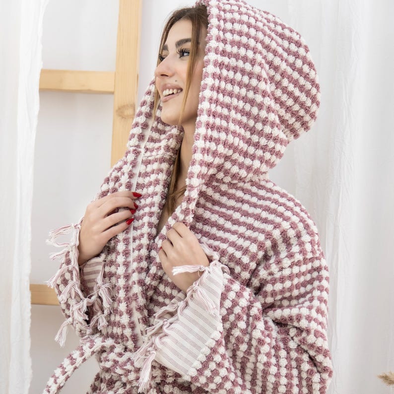 Rainbow Bubble Bathrobe, Hand Woven Robe, Cotton Bathrobe, Colorfuly ...