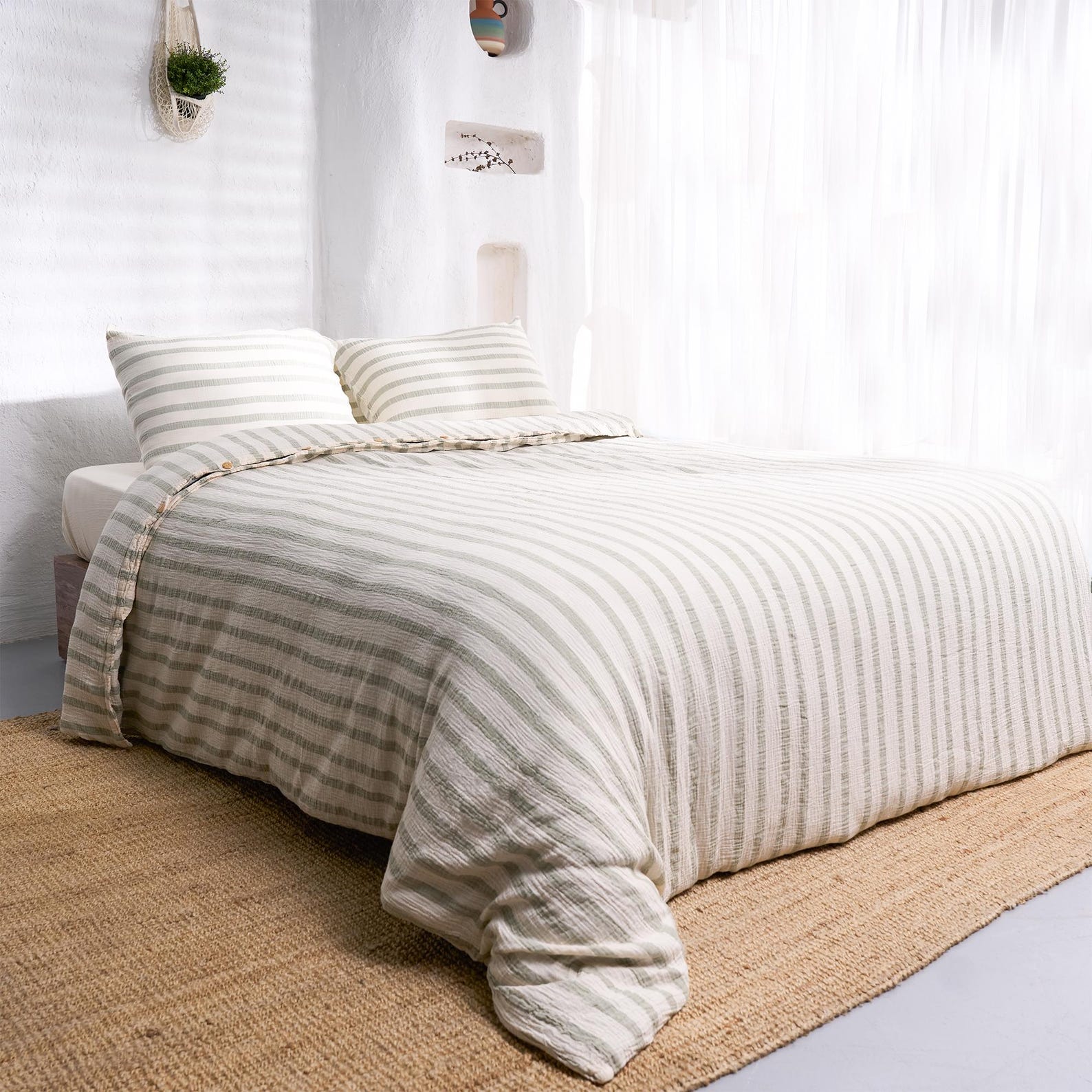 Minimalist Muslin King Duvet Cover: Boho Cotton Bedding Set - Etsy