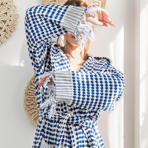 Rainbow Bubble Bathrobe, Hand Woven Robe, Cotton Bathrobe, Colorfuly ...