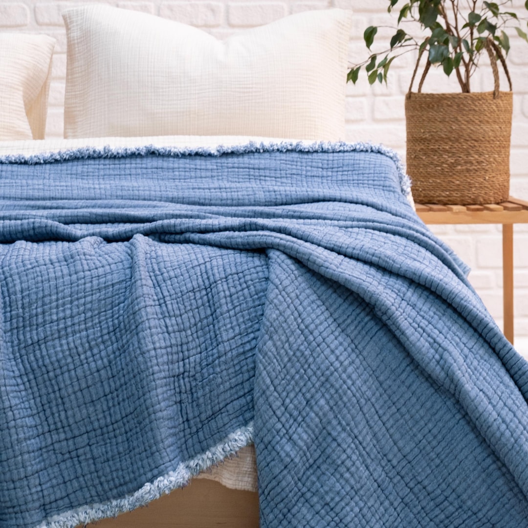 Thick Muslin Comforter, King Size Bedding , Muslin Bedding, Adult Quilt ...