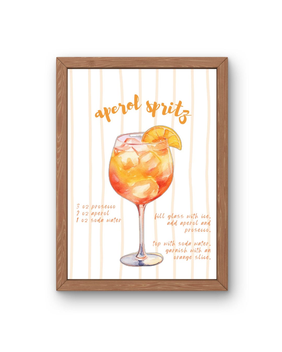 Aperol Spritz Recipe Sign Printable | Signature Drink Sign | Cocktail ...