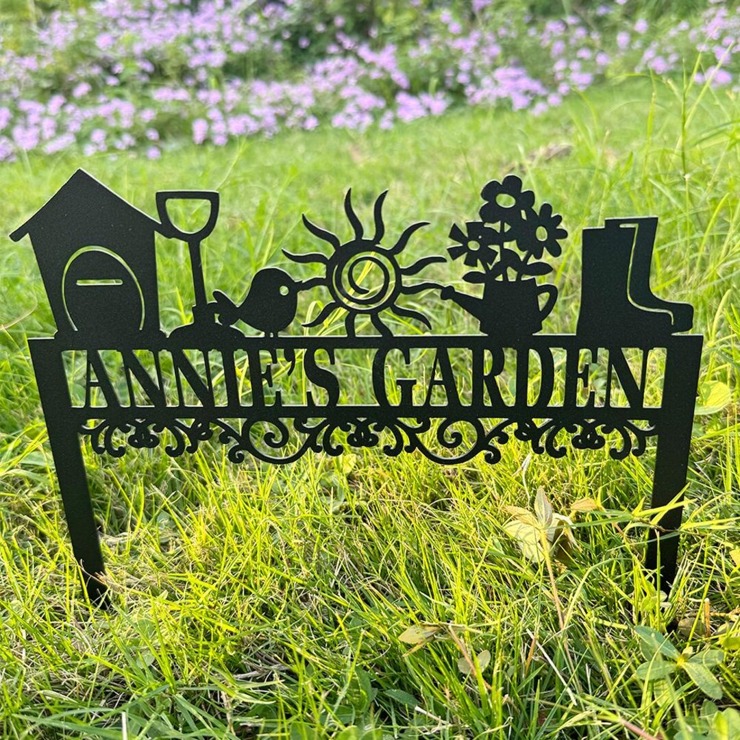 Custom Metal Garden Sign With Stake, Personalized Garden Decor, Yard ...