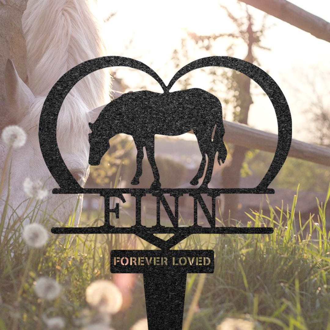 Custom Horse Name Grave Marker, Personalized Memorial Burial Stake ...