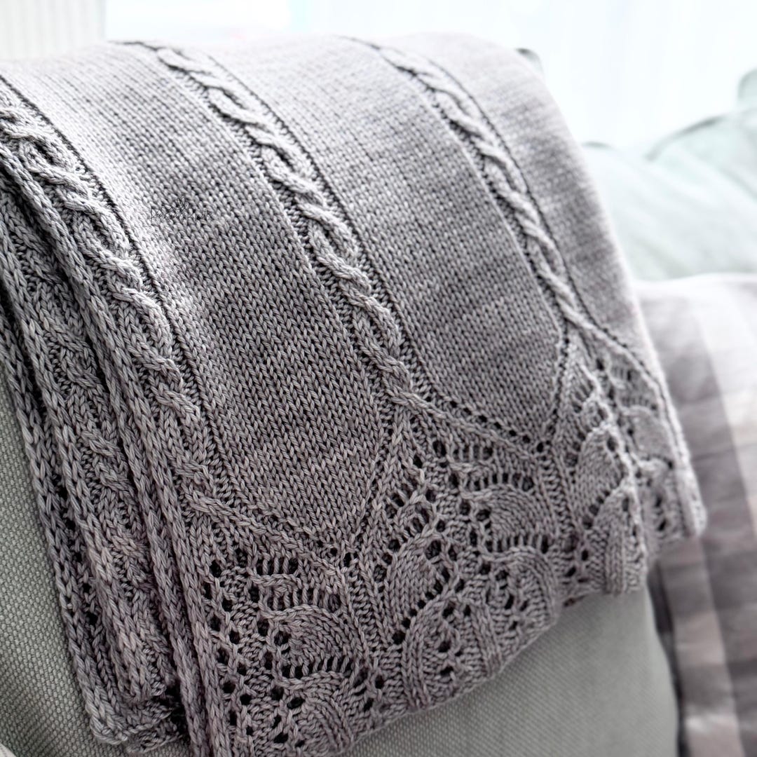 Textured Rectangular Shawl Knitting Pattern: Soft Vines Wrap (PDF File ...