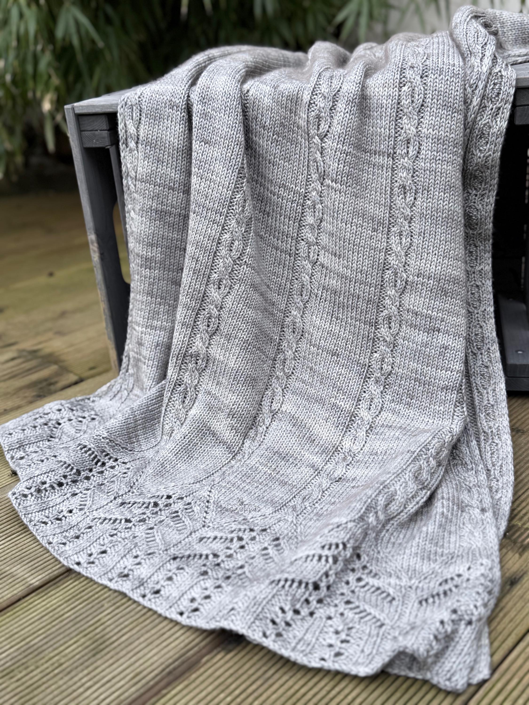 Textured Rectangular Shawl Knitting Pattern: Soft Vines Wrap (PDF File ...