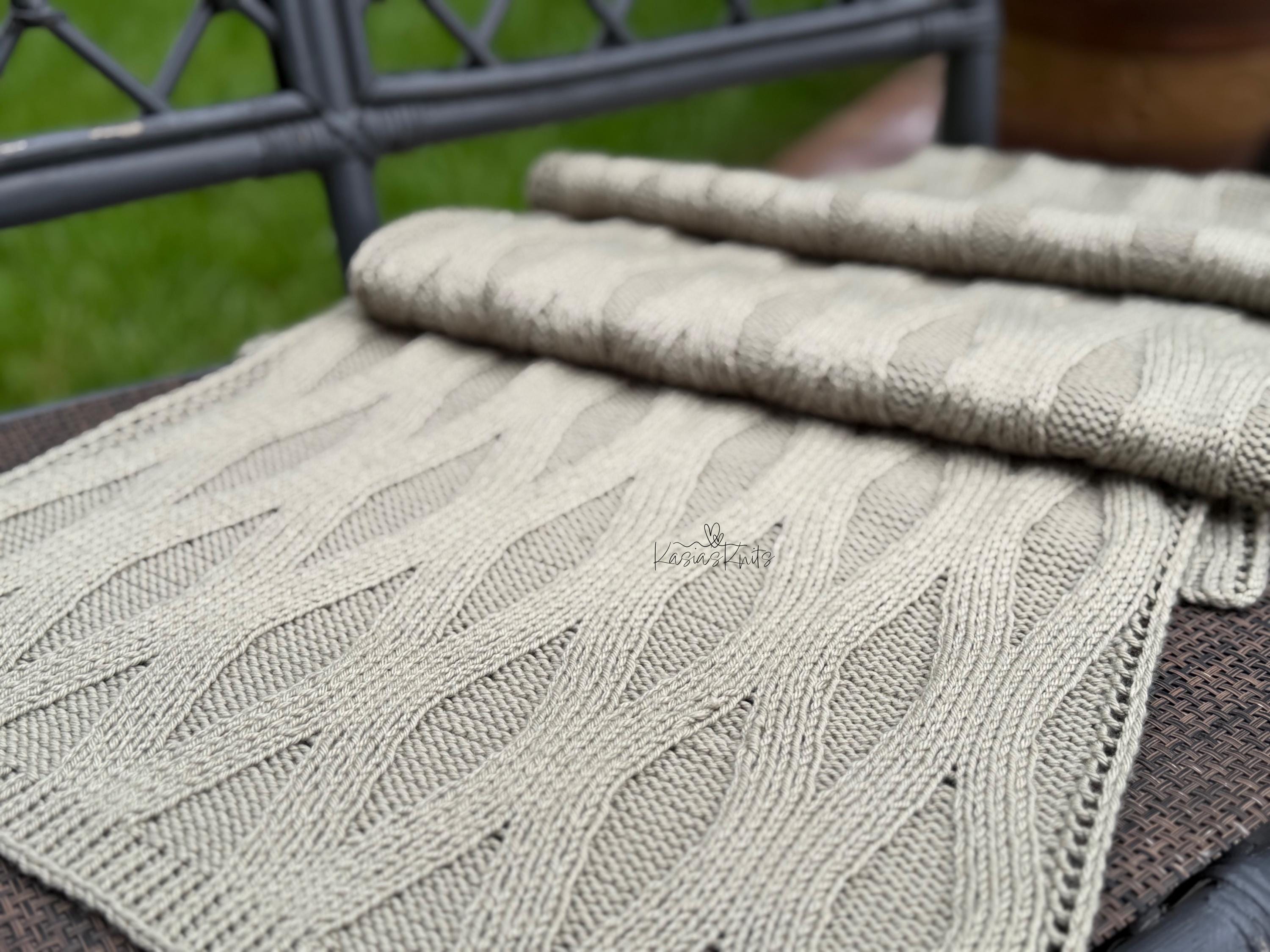 Textured Rectangular Shawl Knitting Pattern: Reversible Cable Knit Wrap ...