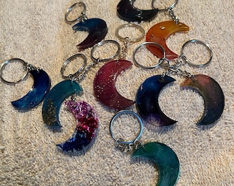 Yellow Dreaming Moon Keychain - Etsy