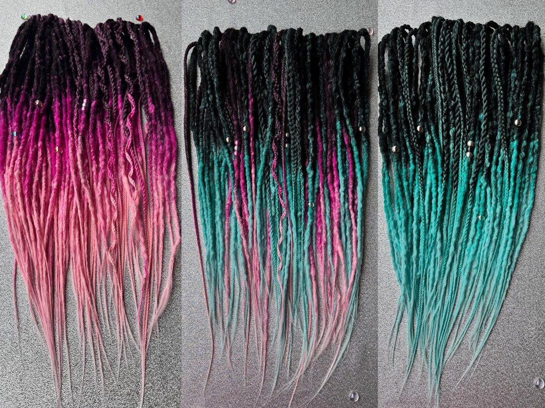 Synthetic Crochet Dreadlocks Hair Extensions With Braids Dark Green to ...