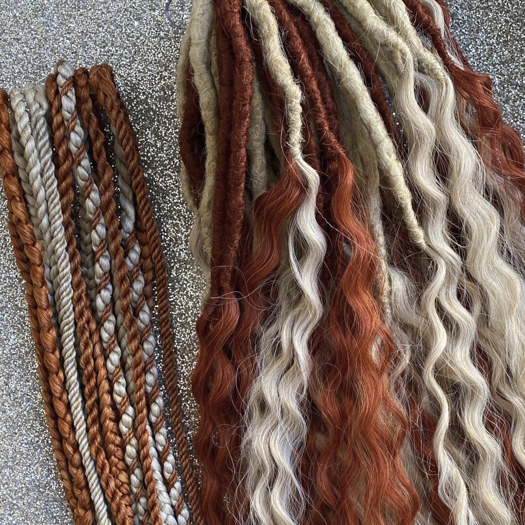 Synthetic Curly Dreadlocks and Braids Hair Extensions Blonde and Ginger ...