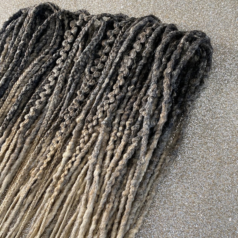 Brown to Blonde Ombre Synthetic Crochet Dreadlocks – Boho Lumpy Texture ...