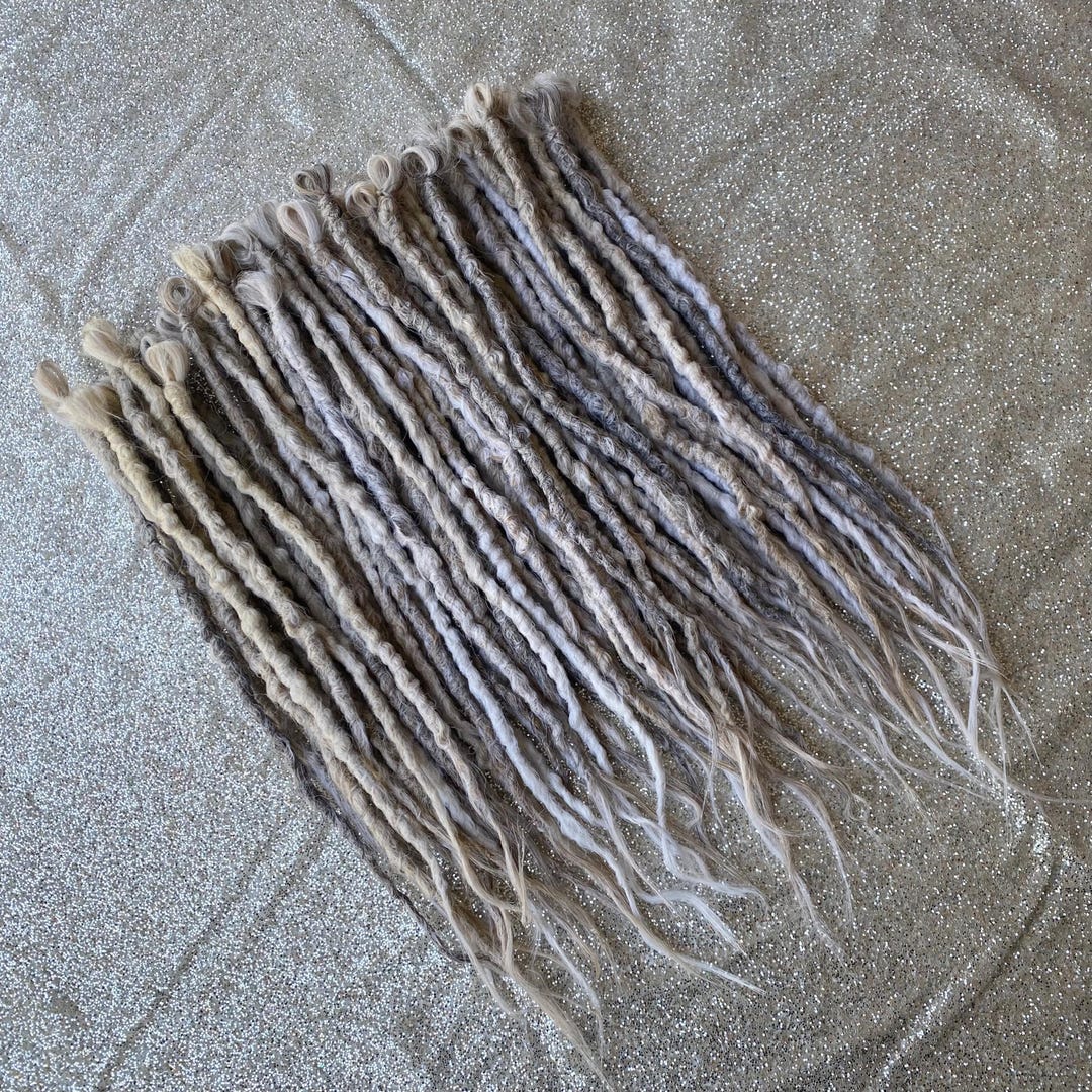 Gray Ashy Mix Synthetic Crochet Dreadlocks Lumpy Texture Hair ...