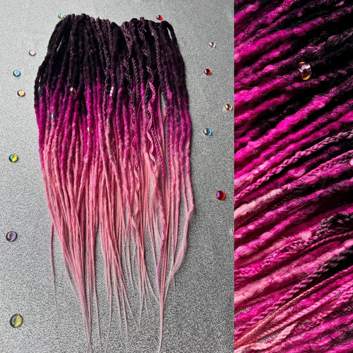 Synthetic Crochet Dreadlocks Hair Extensions With Braids Dark Green to ...