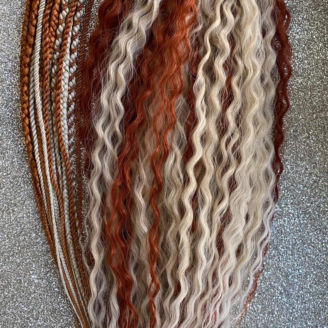 Synthetic Curly Dreadlocks and Braids Hair Extensions Blonde and Ginger ...